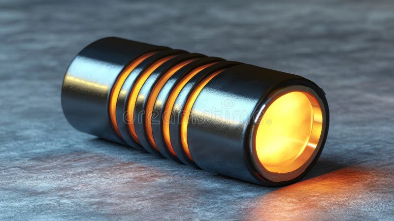 In a Close-up Shot, a Modern Device Displays a Button that Emits a Warm ...