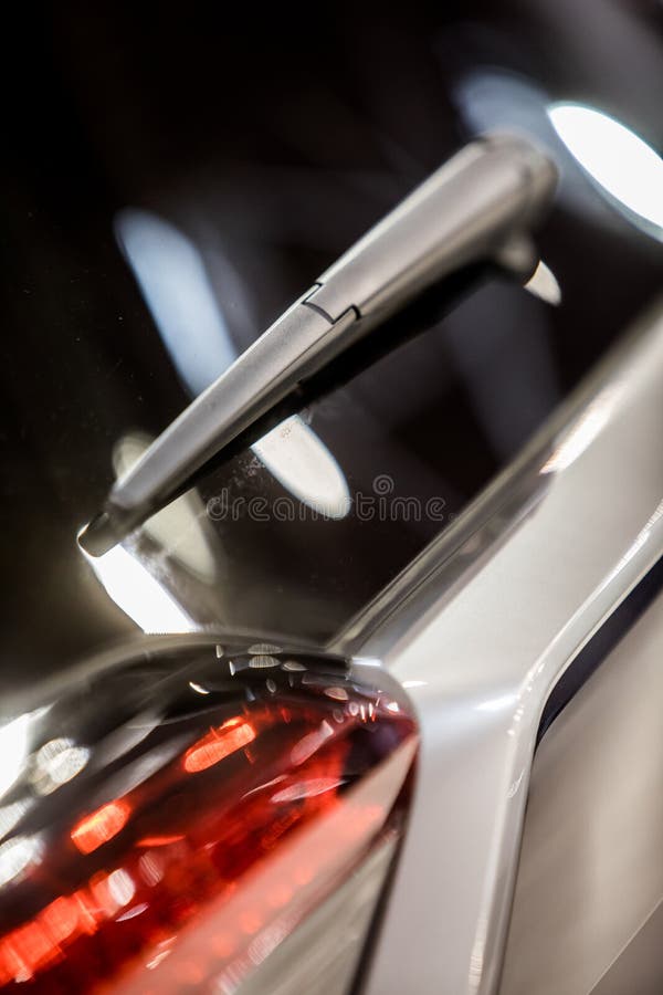 New Rear Screen Wiper on a Car`s Windshield Stock Image - Image of ...
