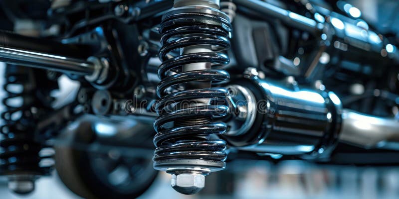 Close-up Shot of a Motorcycle S Front Suspension, Showing Details and ...