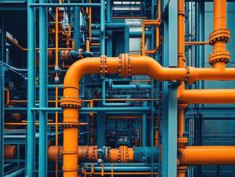 Connected pipe bundles stock photo. Image of industry - 379007064