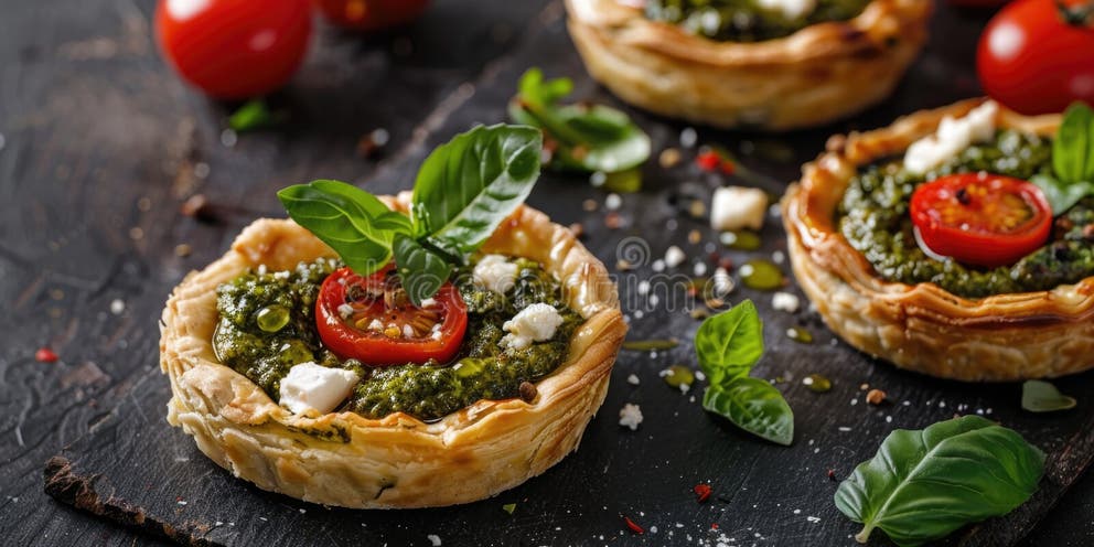 Close-up Shot of Multiple Small Pies Arranged on a Table Stock Photo ...