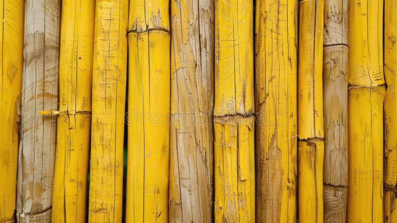 A Close-up Shot of Multiple Yellow Bamboo Poles Stock Image - Image of ...