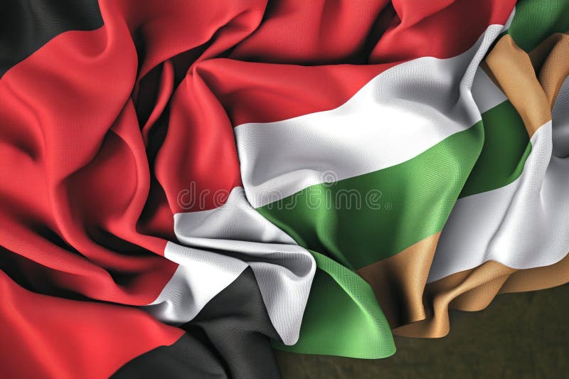 Close-up Shot of a National Flag with Three Colors: Red, White, and ...