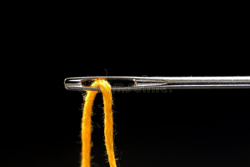 Close Up Shot of Needle with Thread Stock Image - Image of inspiration ...