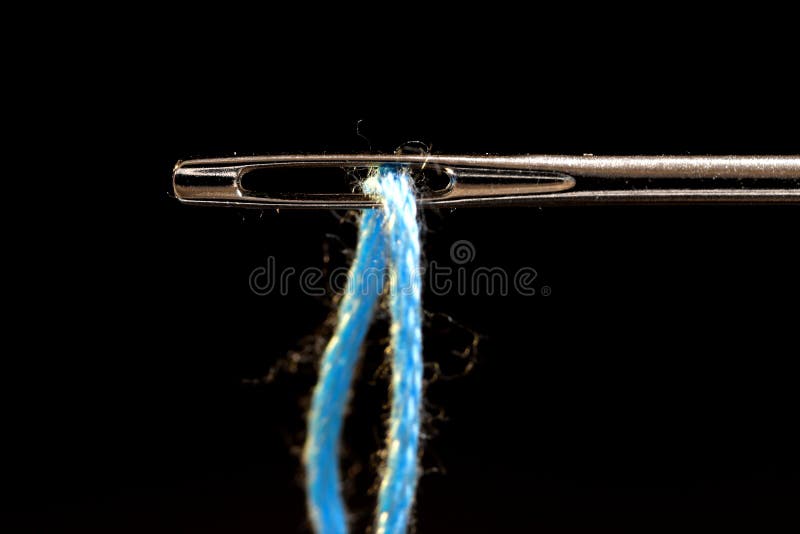 Close Up Shot of Needle with Thread Stock Image - Image of domestic ...