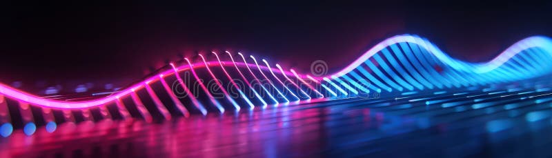 A Closeup Shot of a Neon Human Sound Waves Oscillating Diversity Stock ...