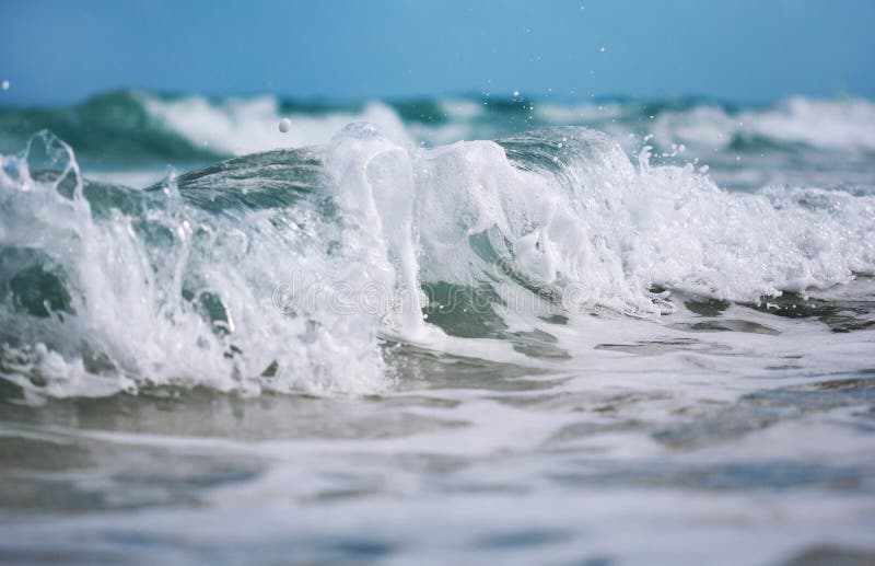 The Close Up Shot of Ocean Wave with Foam Stock Image - Image of cuba ...