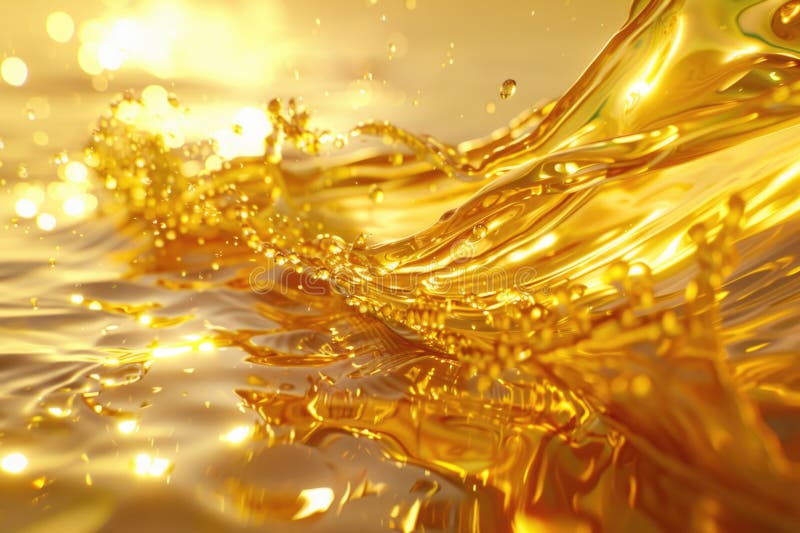 A Close-up Shot of an Oil Wave on the Surface of Calm Water, with ...