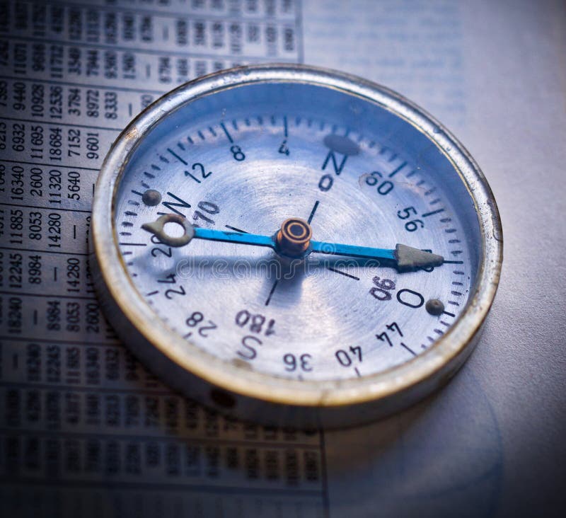 Close Up Shot of an Old Compass Stock Image - Image of west, tool ...