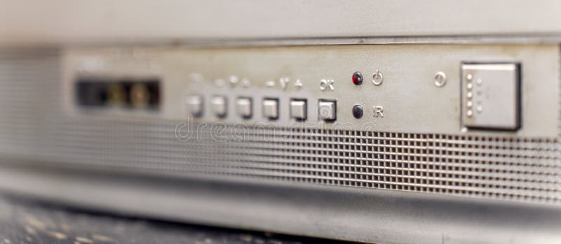 Detailed View of a Vintage Electronic Device Control Panel with Buttons ...