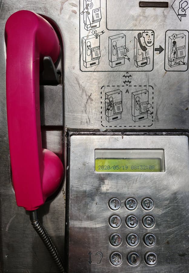 Close up of a Payphone stock photo. Image of cabin, cable - 26487402
