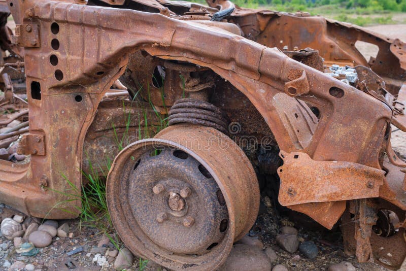 Close-up Shot of an Old Rustic Abandoned Vehicle Stock Image - Image of ...
