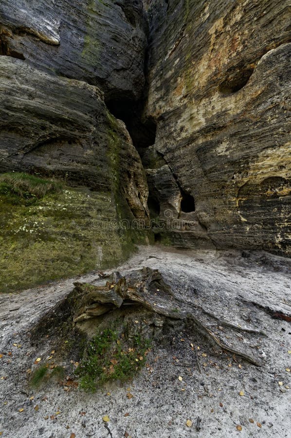 Close Up Shot of One Part of a Rock Formation with a Rugged Foreground ...