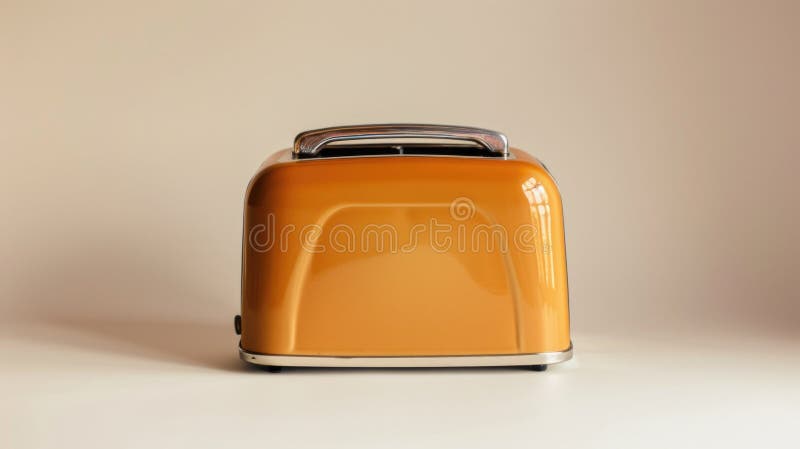 A Close-up Shot of an Orange Toaster Sitting on a White Surface, Ready ...