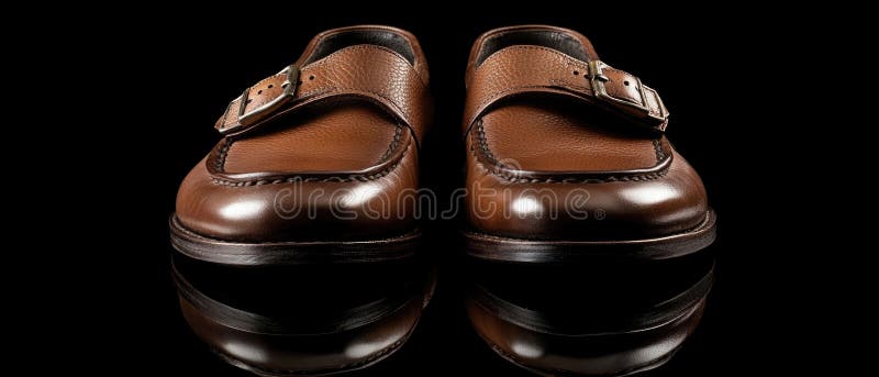 Black Surface Pair Shoes Brown Color Sitting Stock Photos - Free ...