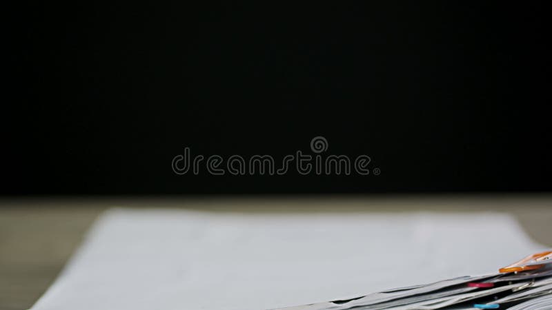 Paperwork piling up stock footage. Video of shot, stationery - 100953544