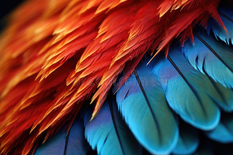 A Close-up Shot of a Parrots Feather Detailing Its Colors Stock Photo ...