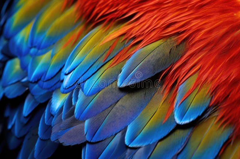 A Close-up Shot of a Parrots Feather Detailing Its Colors Stock Image ...