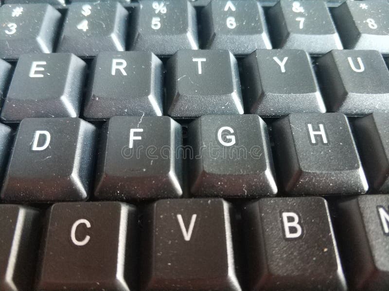 A Close Up Shot of a Part of a Standard Black Color Keyboard Stock ...