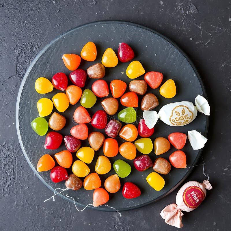 A Close Up Shot of Pastel Colored Rock Candy Sticks with the ...