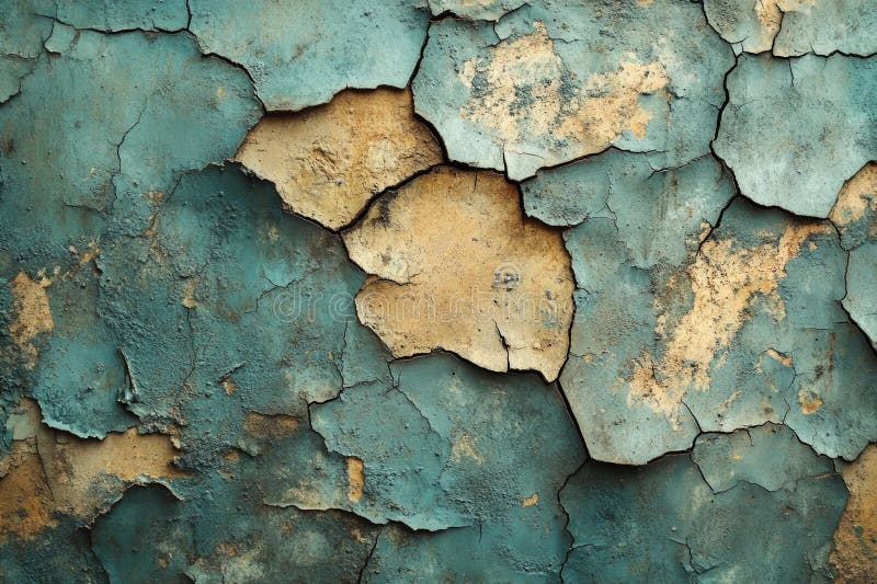 A Close-up Shot of Peeling Paint on a Worn-out Wall Stock Image - Image ...