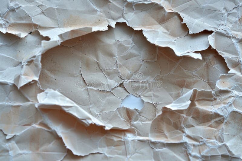 A Close-up Shot of a Peeling Paper, with Textured Surface and Worn ...