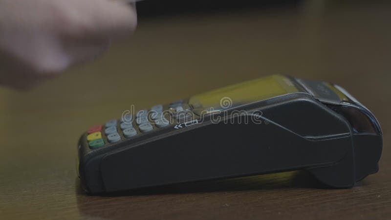 Close-up Shot of Person Using Mobile Payment PayPass. Stock Photo ...