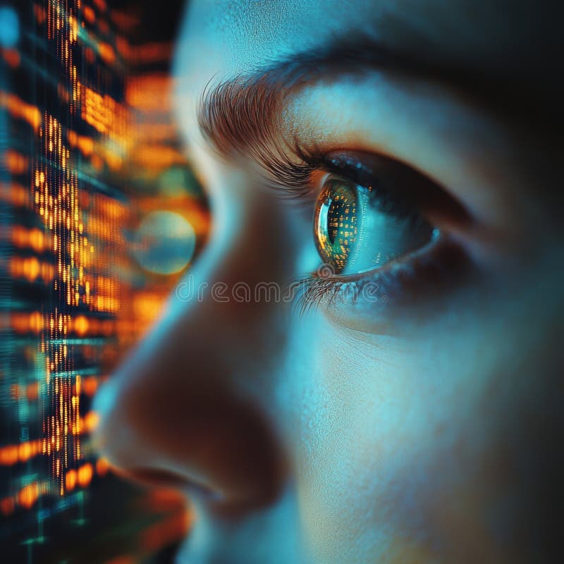 Digital Reflection stock illustration. Illustration of cyberpunk ...