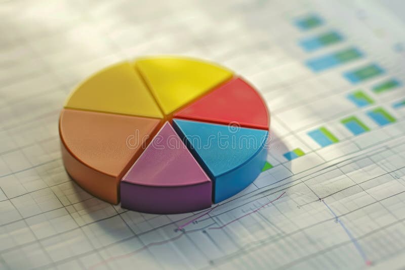 Pie Chart on Table stock image. Image of detail, marketing - 382588671