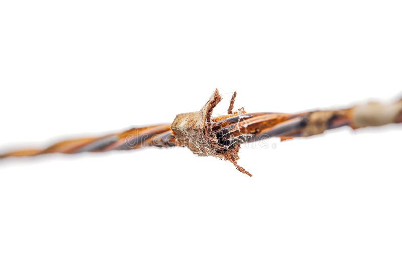 A Close-up of a Barbed Wire Fence. Protected Area, Fenced Off with a ...