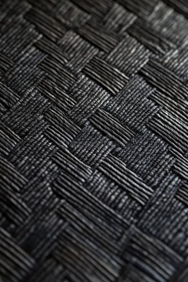 Close-up Shot of a Piece of Black Woven Material with Intricate ...