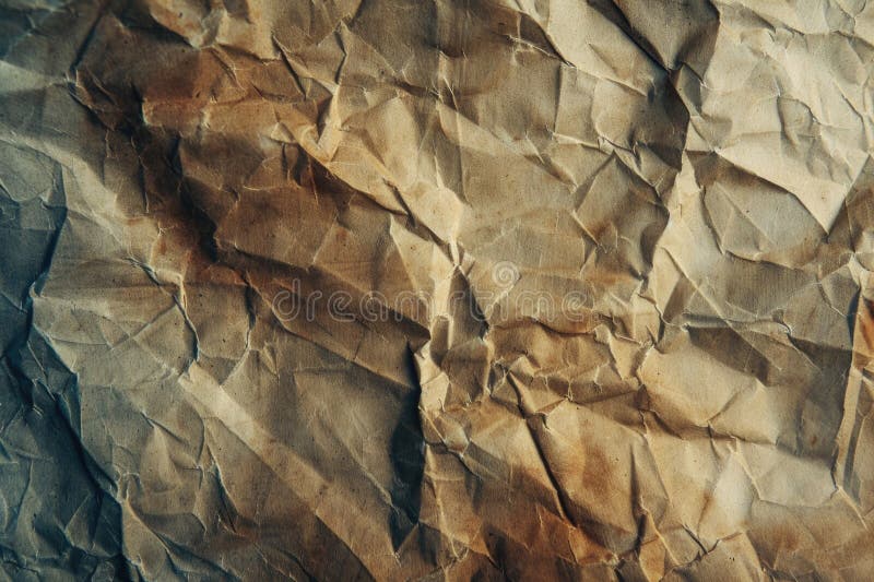 A Close-up Shot of a Piece of Brown Paper with a Textured, Rough ...