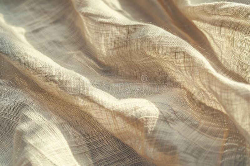 Close-up Shot of a Piece of Linen Fabric Showing Its Natural Texture ...