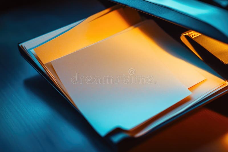 A Close-up Shot of a Piece of Paper Inside a Folder, with Details ...