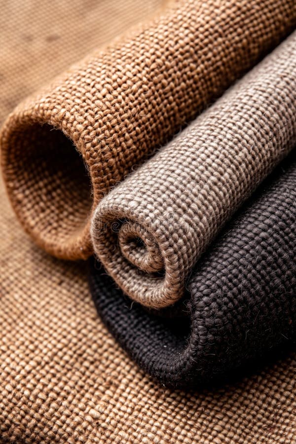 A Close Up Shot of a Pile of Burlap Fabric Stock Image - Image of ...