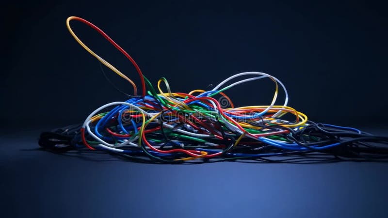 A Close-up Shot of a Pile of Colorful Electrical Wires, Creating a ...