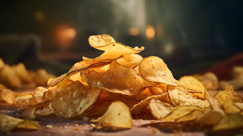 Crispy Potato Chips stock illustration. Illustration of dining - 341309521