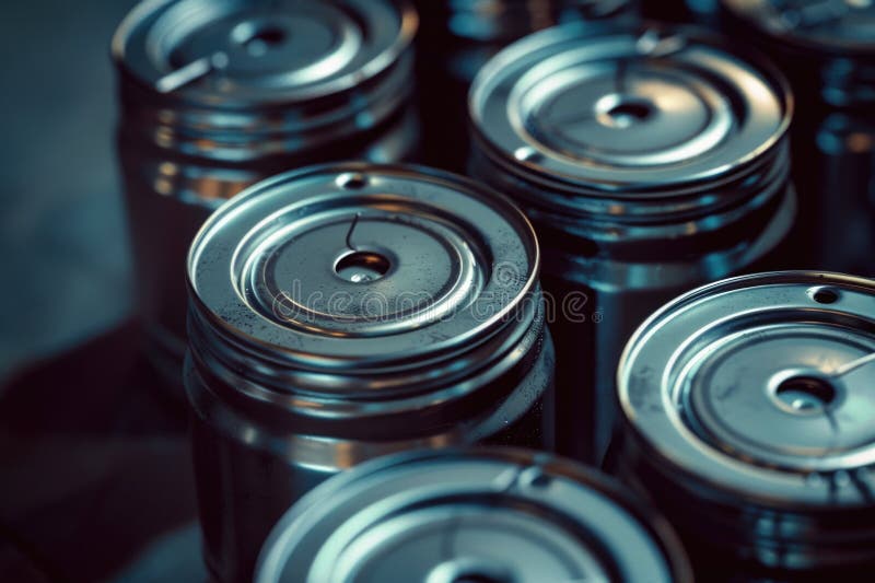 Close-up Shot of a Pile of Metal Cans with Different Labels and Shapes ...