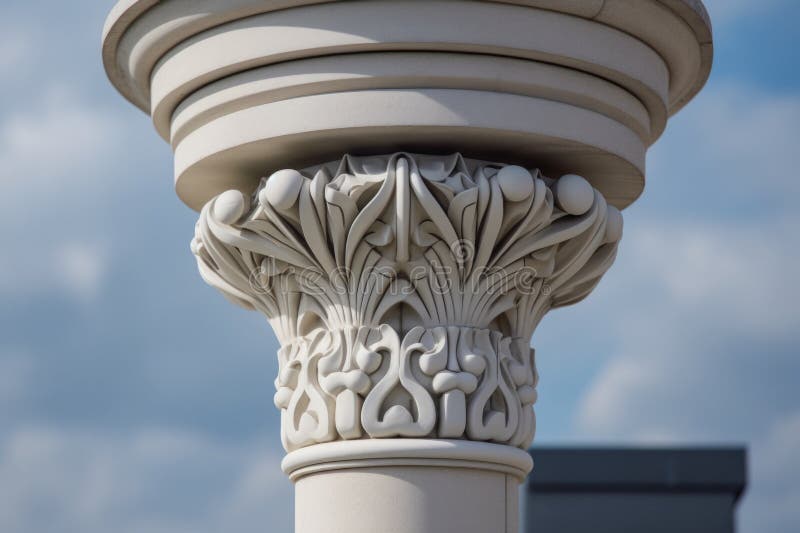 A Close-up Shot of a Pillar with a Clear Blue Sky in the Background ...