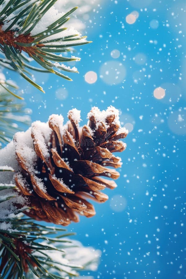 Close-up Shot of a Pine Cone on a Tree Branch Stock Image - Image of ...