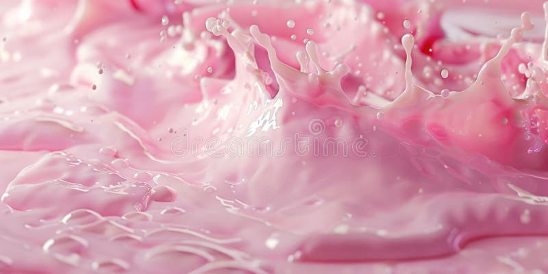 A Close-up Shot of a Pink Liquid with a Splash of Water, Ideal for Use ...
