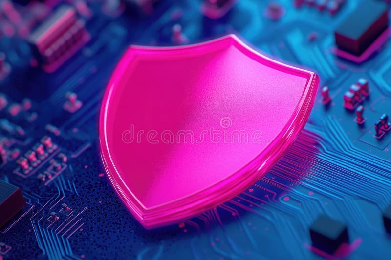Pink Shield on Computer Motherboard Stock Image - Image of gadgets ...