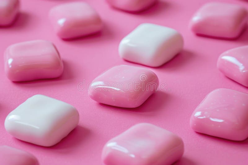 Close-up Shot of Pink and White Candies on a Pink Surface Stock Image ...