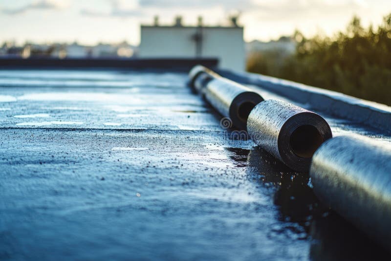 A Close-up Shot of a Pipe on a Rooftop Stock Image - Image of cityscape ...
