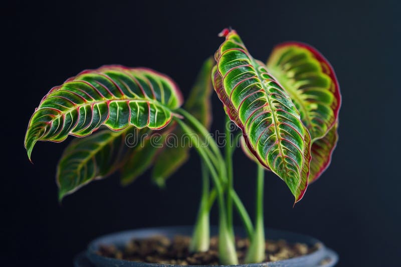 Close-up Shot of a Plant Growing in a Pot Stock Image - Image of ...