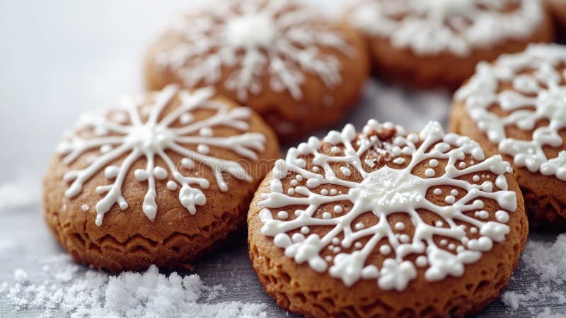 A Close-up Shot of a Plate of Cookies with Colorful Icing Stock Image ...