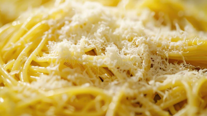 A Close-up Shot of a Plate Filled with Cooked Pasta and Melted Cheese ...