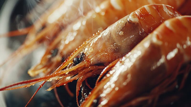 A Close-up Shot of a Plate Filled with a Variety of Shrimp Stock Image ...