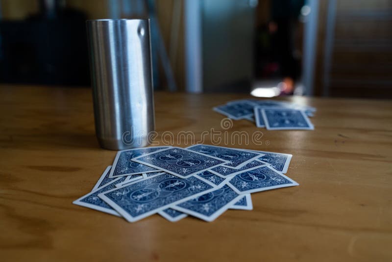 Close-up Shot of Playing Cards Placed Upside Down on a Table Stock ...