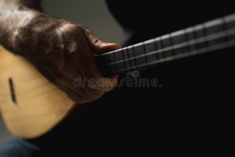 Close Up Shot of Playing Kopuz Which is a String Instrument Stock Image ...